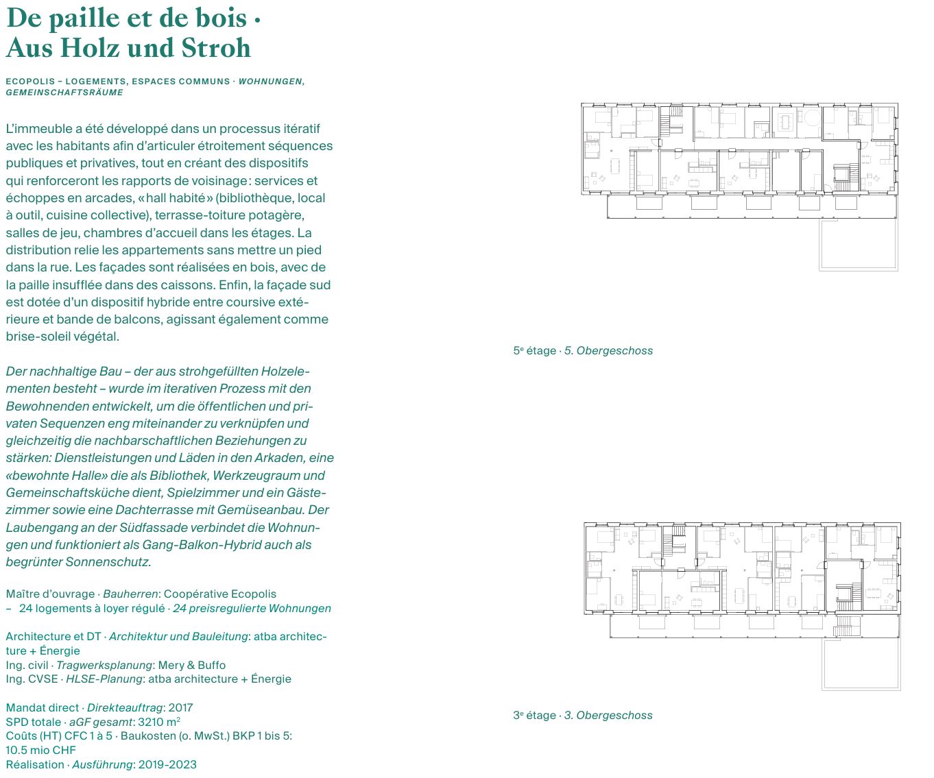 espazium : « De paille et de bois » – Ecopolis, Lausanne | atba architecture + énergie
